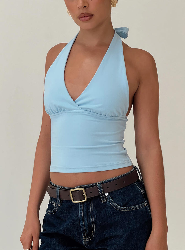 Whimsy Halter Top Blue | Princess Polly AU