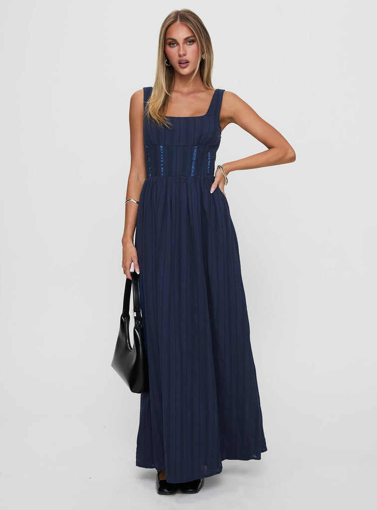 Lorinda Maxi Dress Navy | Princess Polly