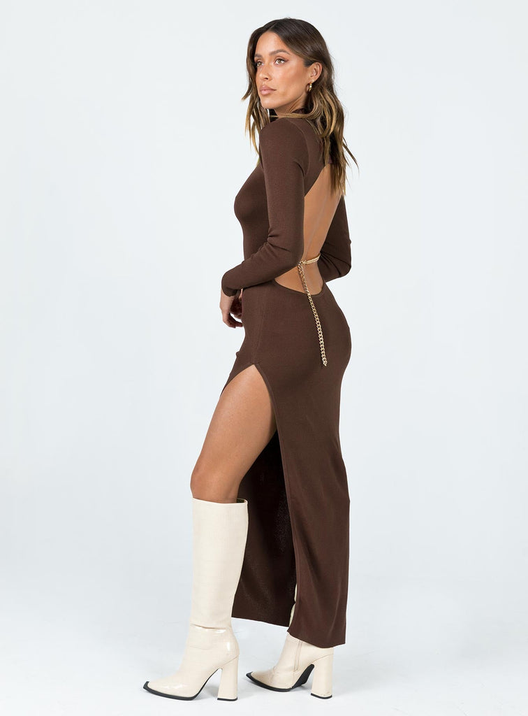 Kylen Maxi Dress Brown | Princess Polly AU