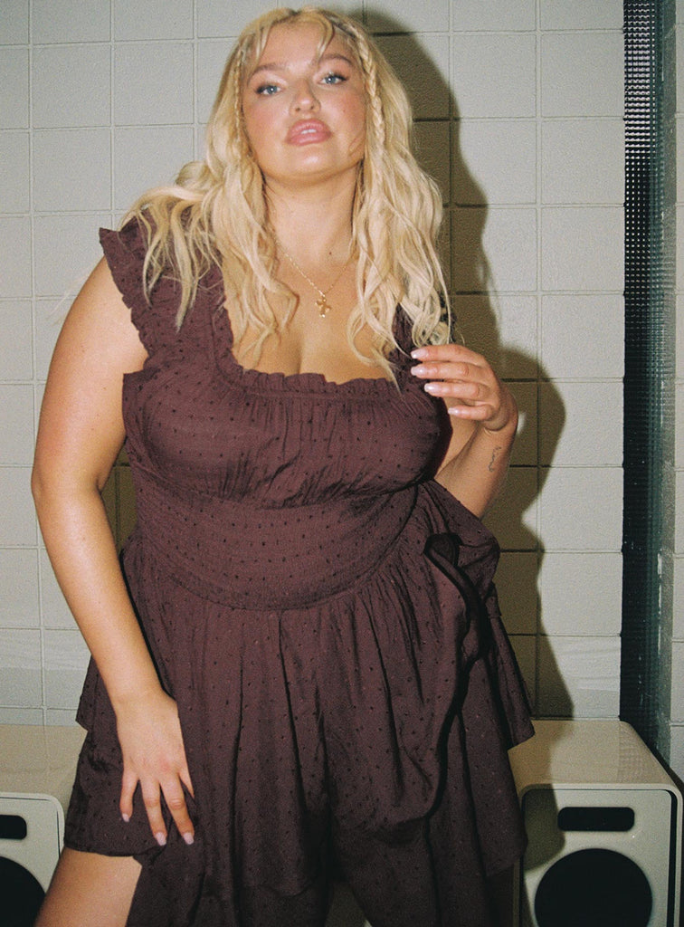 The Love Galore Playsuit Brown Curve | Princess Polly AU