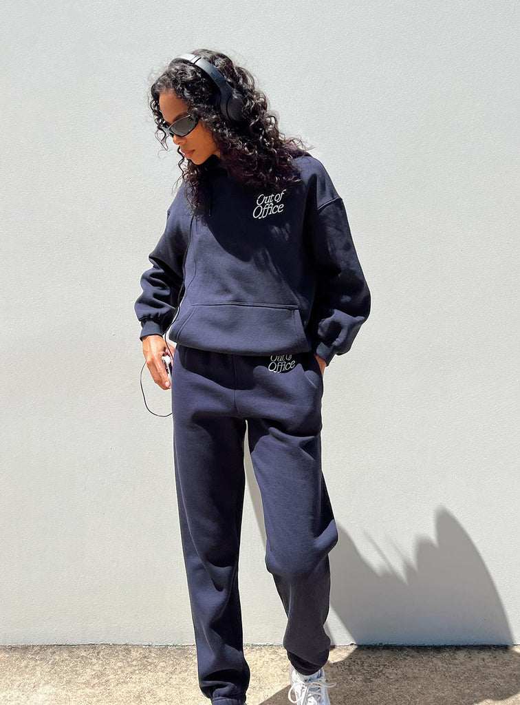 Out Of Office Tracksuit Pants Navy | Princess Polly AU