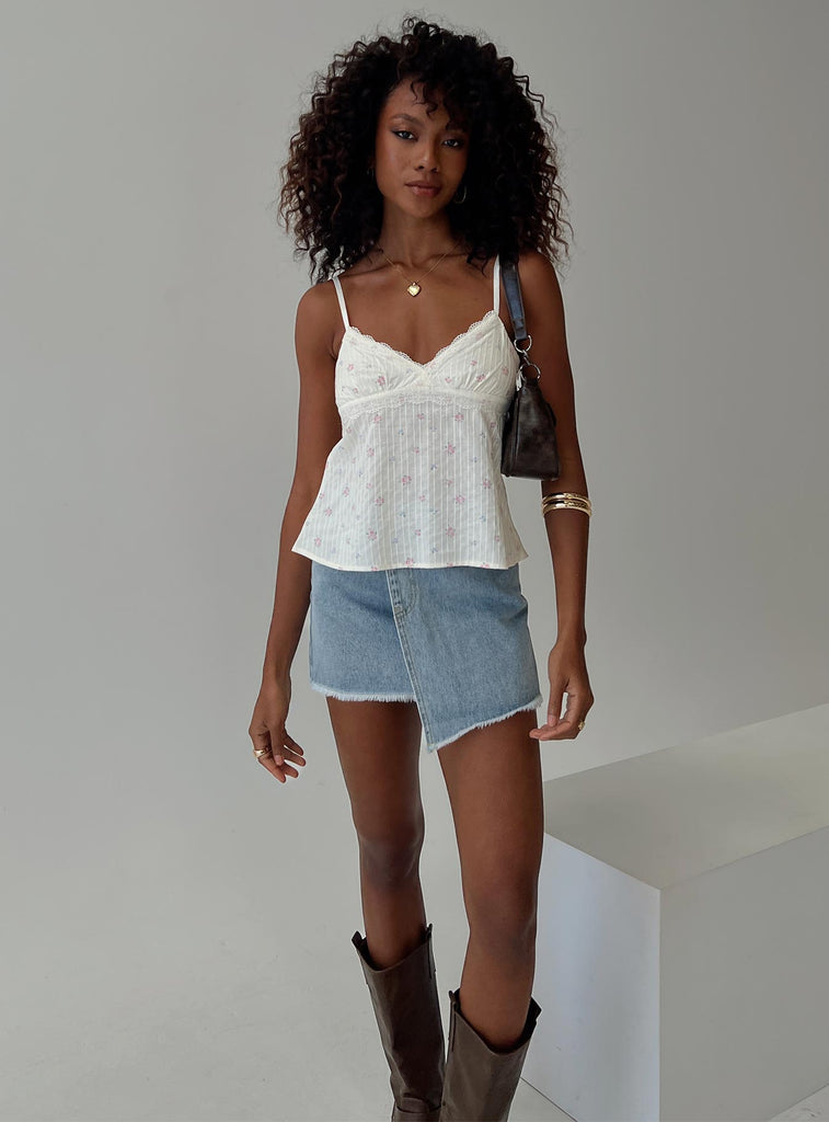 Lunya Top White Floral | Princess Polly