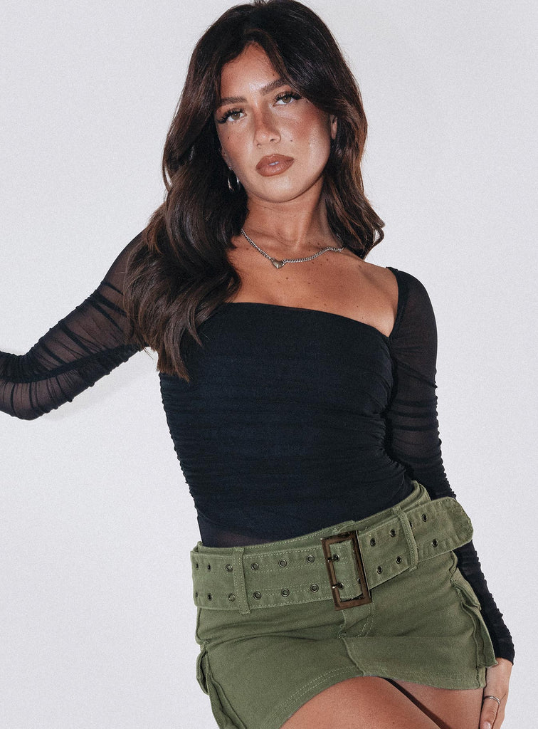 Delany Bodysuit Black Petite | Princess Polly AU