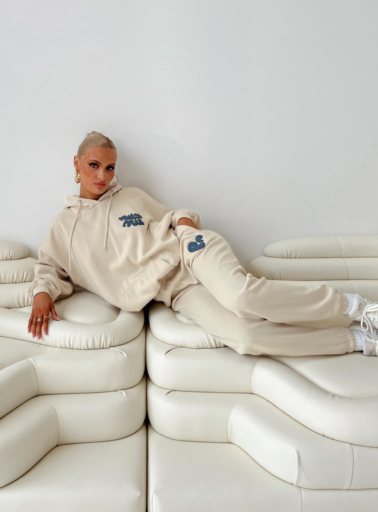 Princess Polly Track Pants Bubble Text Stone / Slate | Princess Polly