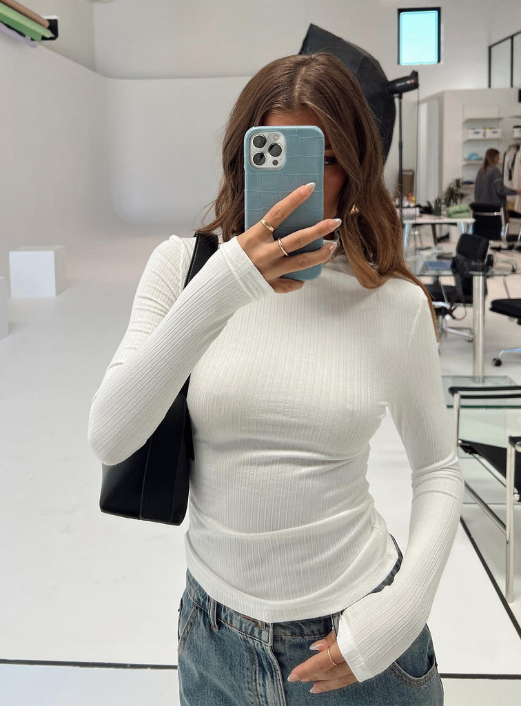 Lerman Long Sleeve Top White | Princess Polly AU