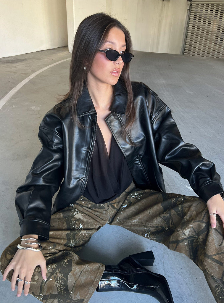 Kenny Bomber Jet Black | Princess Polly