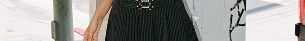 Vyola Mini Skirt Black Pinstripe