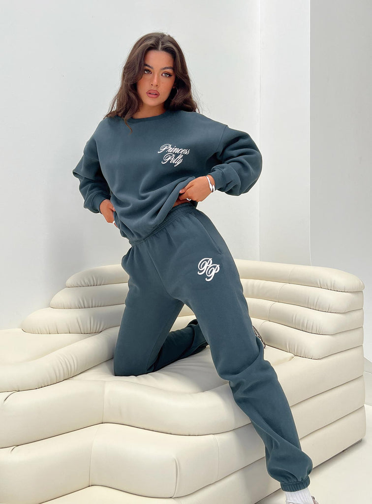 Princess Polly Track Pant Navy / White | Princess Polly