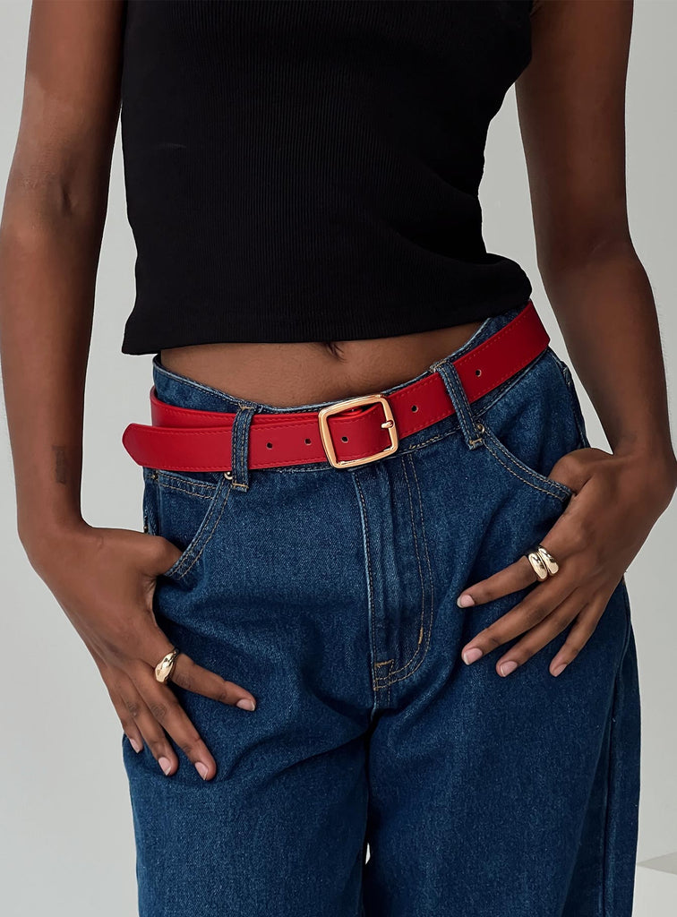 Chapman Belt Red / Gold | Princess Polly AU