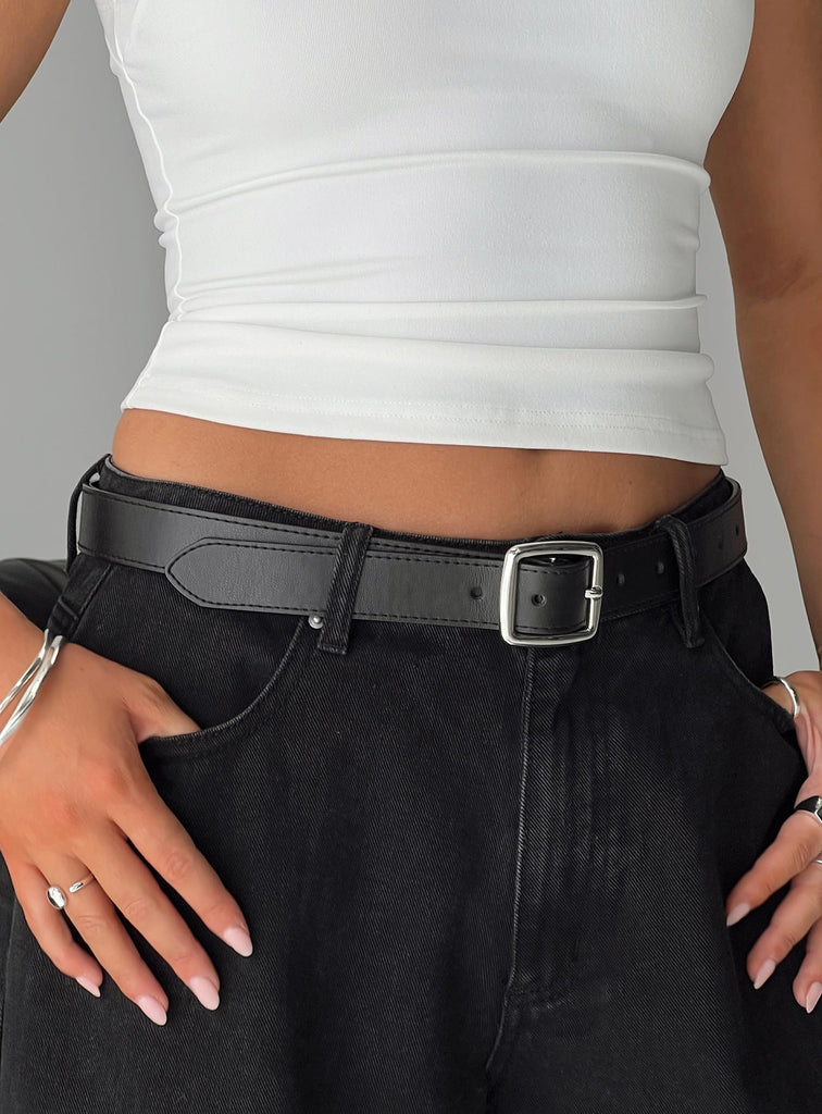 Chapman Belt Black / Silver | Princess Polly