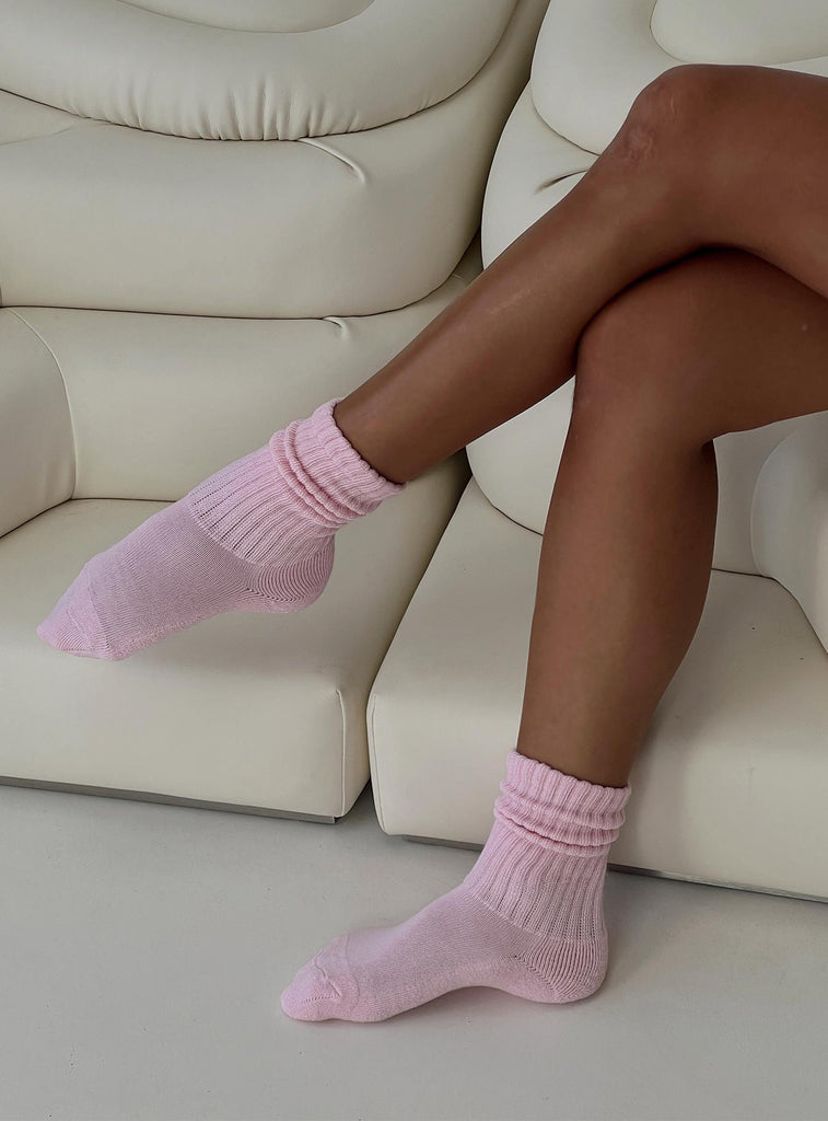 Clydes Slouch Socks Pink | Princess Polly AU
