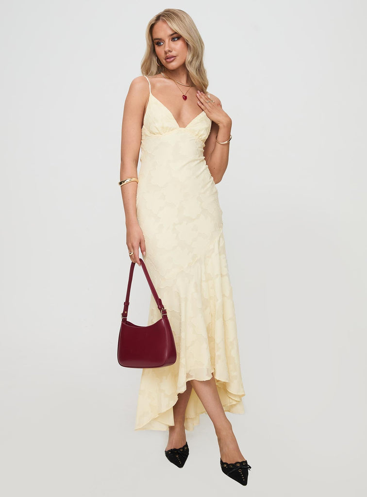 Cyrene Maxi Dress Lemon | Princess Polly