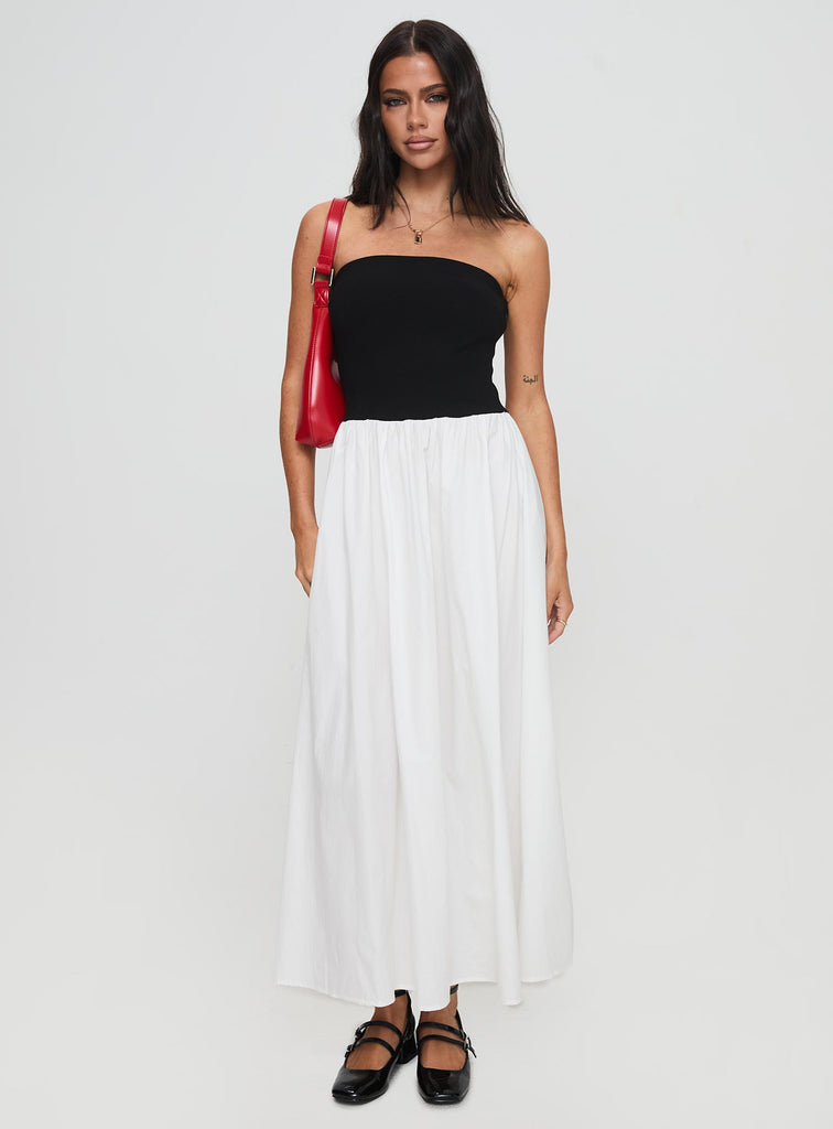Rhett Maxi Dress Black / White | Princess Polly