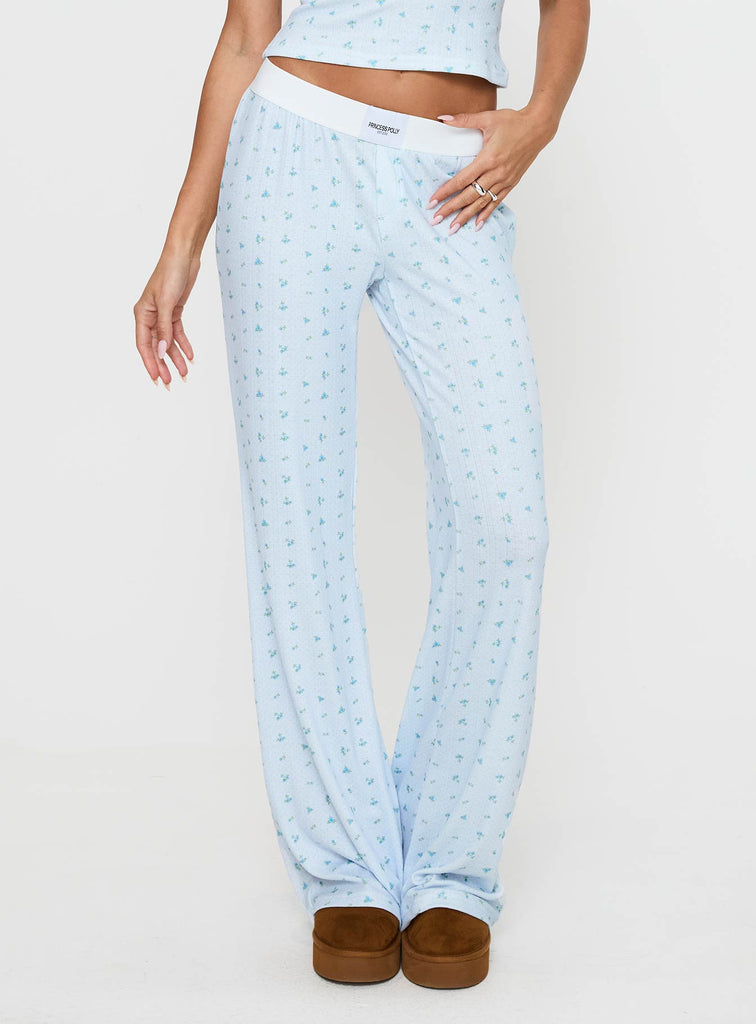 Lullabies Pointelle Sleep Pant Blue | Princess Polly