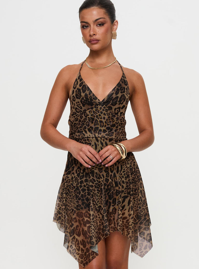 Sabetha Mini Dress Leopard | Princess Polly AU