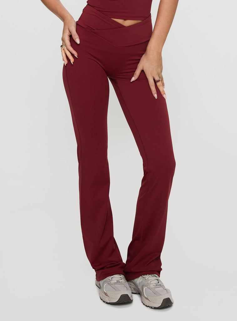 Sunday Session Active Flare Leg Pant Red | Princess Polly AU
