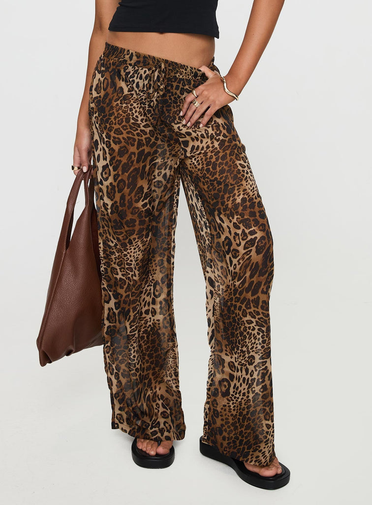 Fyre Wide Leg Pant Leopard | Princess Polly AU