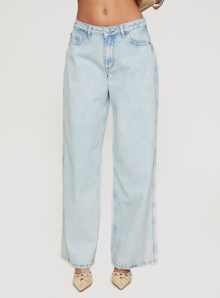 Brayden Low Rise Relaxed Jeans Light Acid Wash | Princess Polly AU