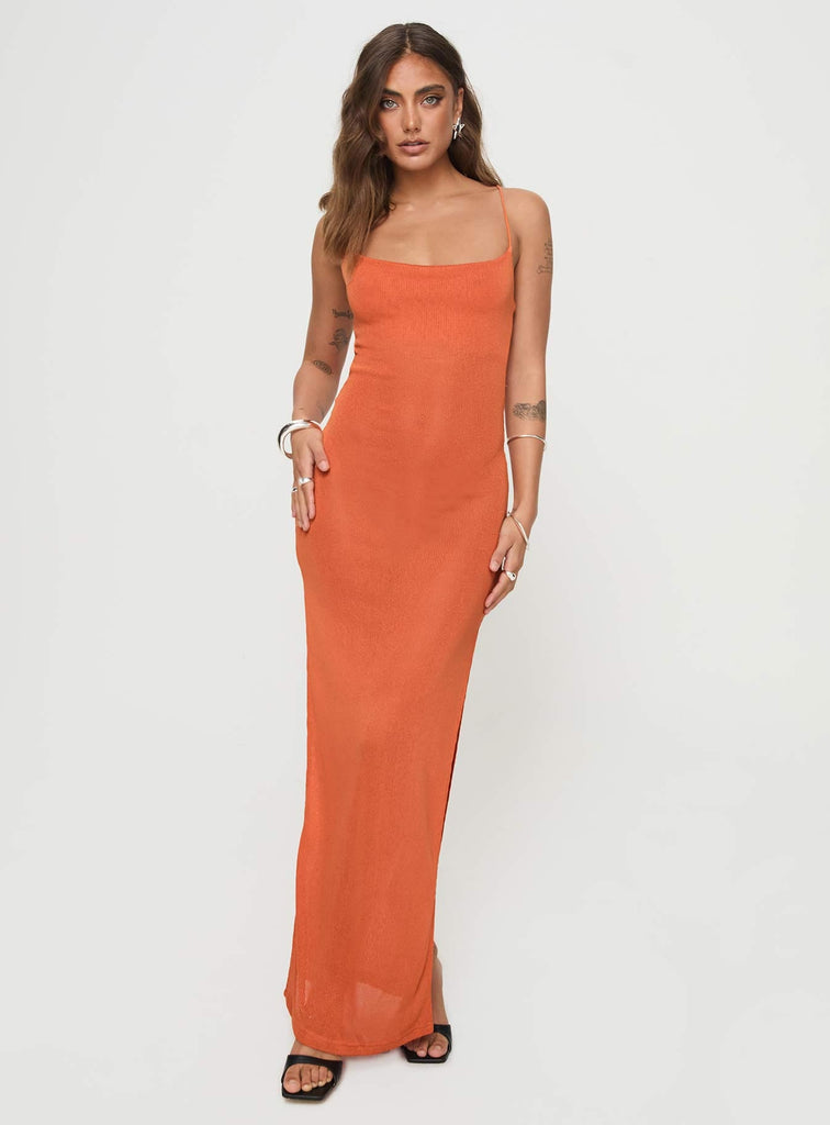 Cote Maxi Dress Orange | Princess Polly
