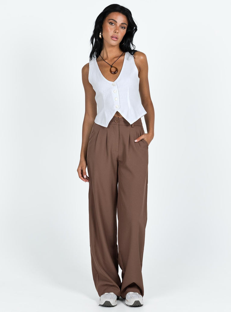 Archer Pants Brown Lower Impact | Princess Polly AU