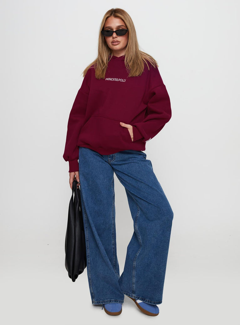 Princess Polly x Butterfly Foundation Charity Merch Hoody Wine ...