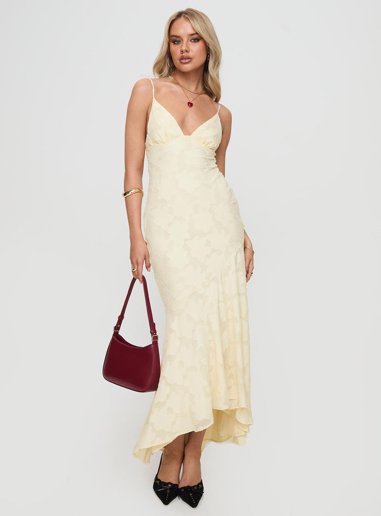 Cyrene Maxi Dress Lemon | Princess Polly