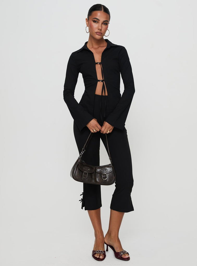 Nataline Long Sleeve Top Black | Princess Polly AU