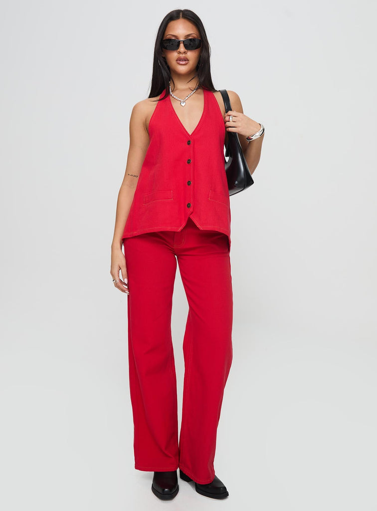 Top Model Jeans Red | Princess Polly AU