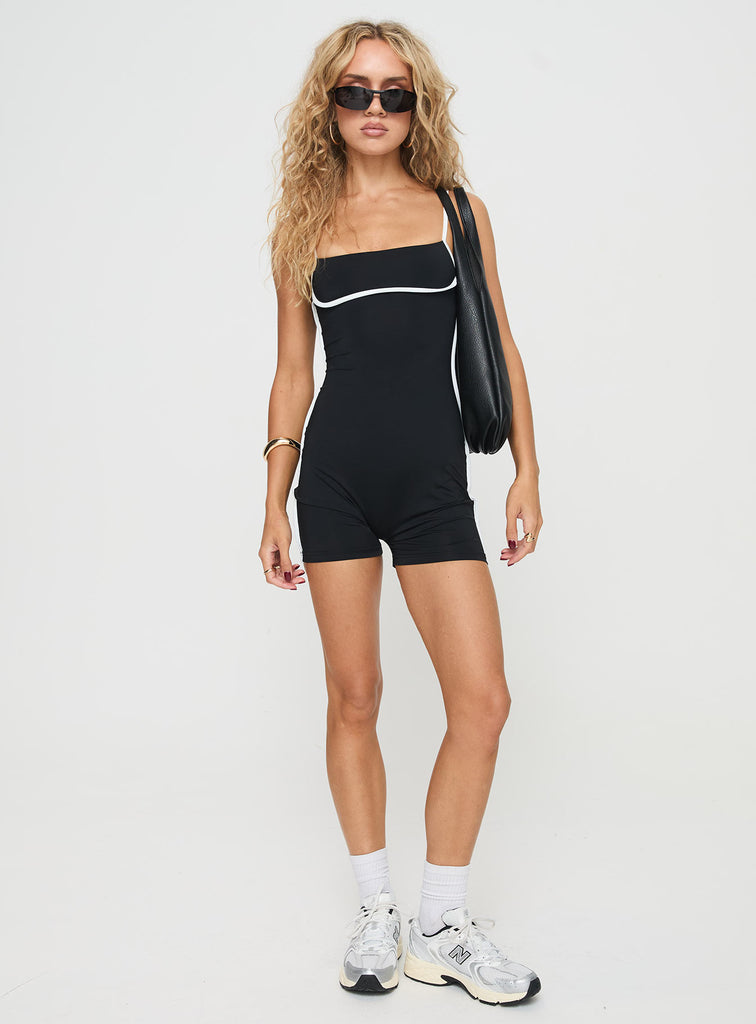 Maidenwell Contrast Playsuit Black | Princess Polly AU