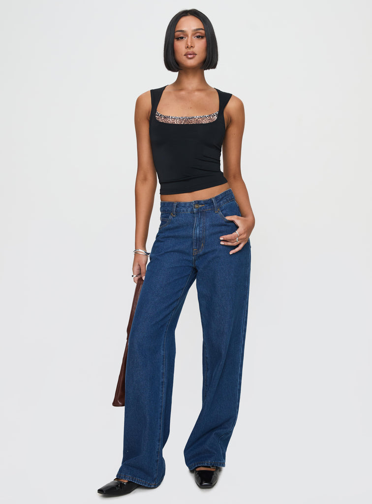 Xandi Top Black Leopard | Princess Polly