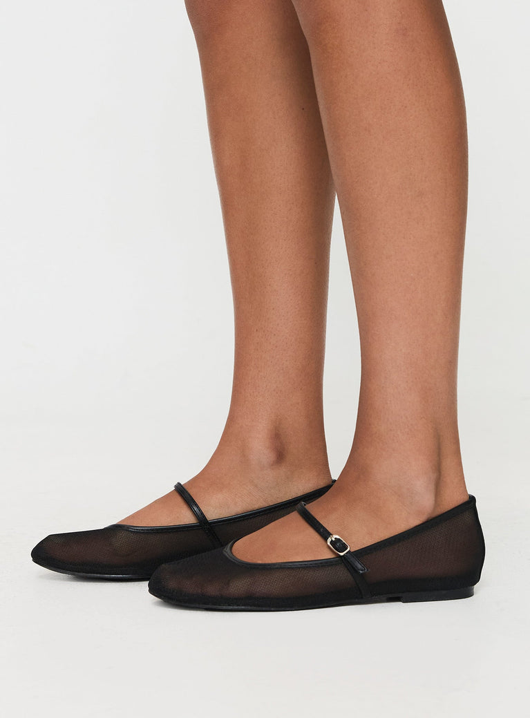 Billini Gilda Ballet Flats Black Mesh | Princess Polly AU