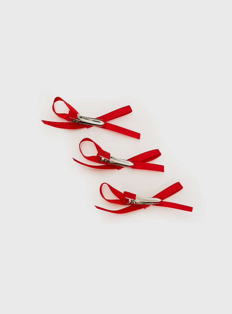 Crave You Hair Bow Pack Red | Princess Polly