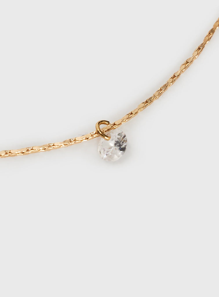 Sawyer Diamond Necklace Gold | Princess Polly AU