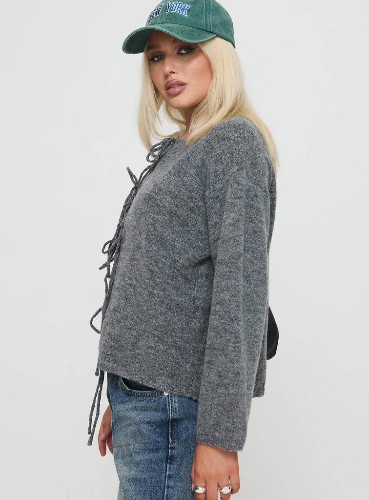 Frosty Knit Cardigan Grey | Princess Polly AU