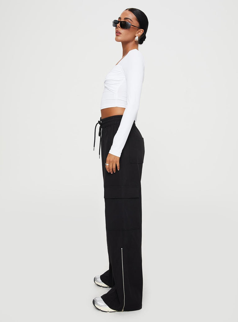 Presson Cargo Pants Washed Black | Princess Polly AU