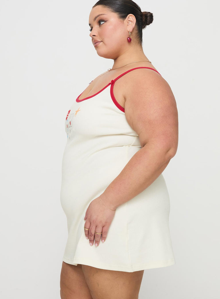 Letters Of Love Rib Sleep Mini Dress Multi Curve | Princess Polly AU