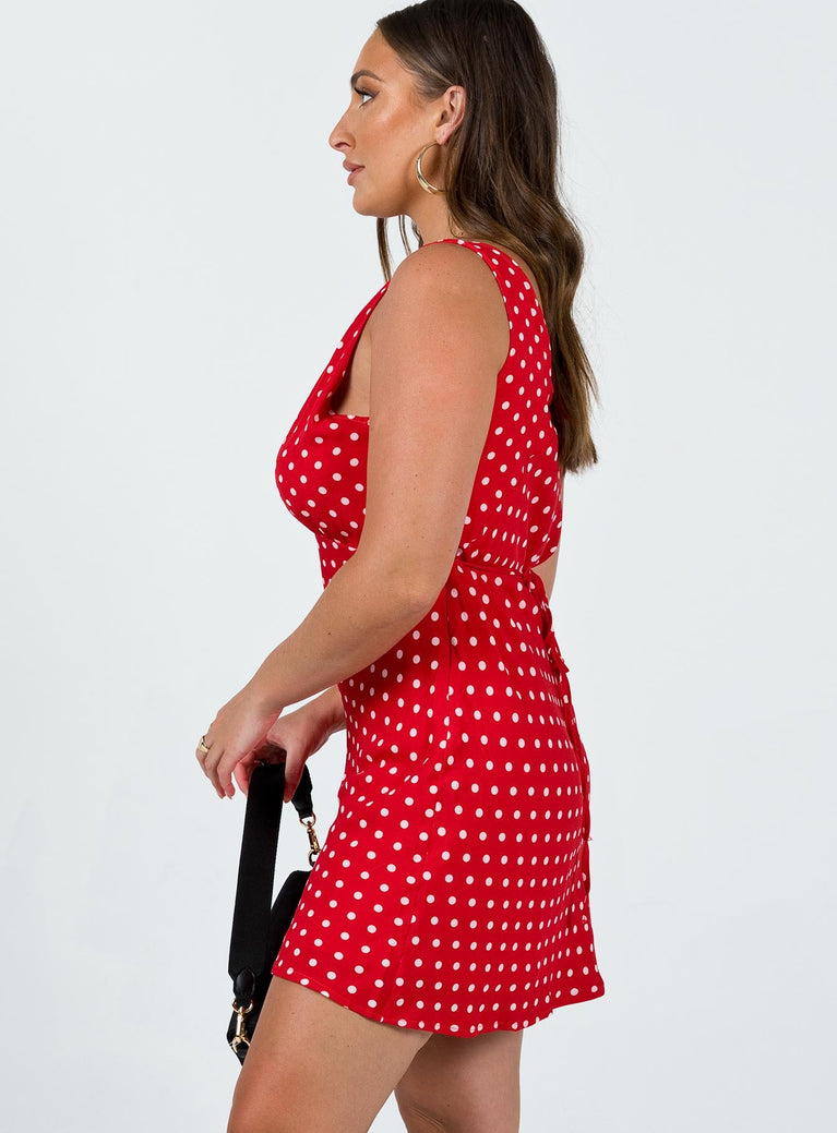 Nellie Mini Dress Red Polka Dot | Princess Polly AU
