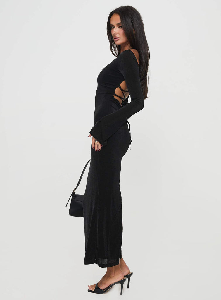 Janice Long Sleeve Maxi Dress Black | Princess Polly