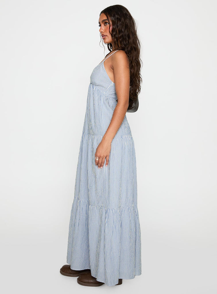 Lost Upstate Maxi Dress Blue Stripe | Princess Polly