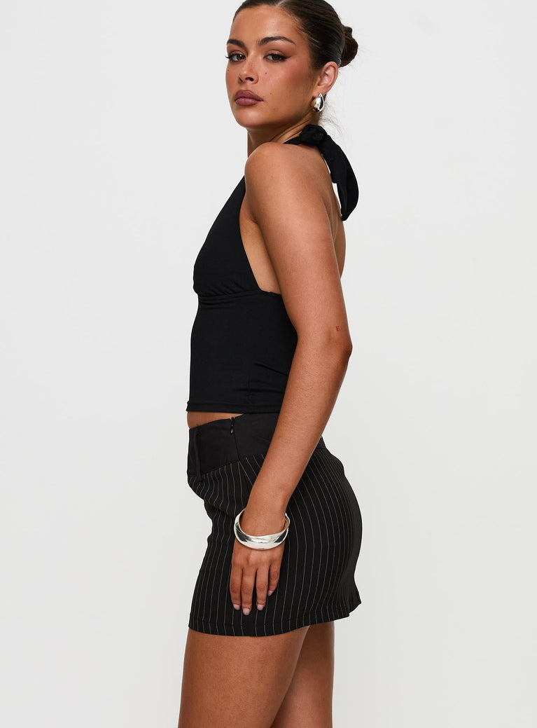 Christel Pinstripe Skort Black | Princess Polly AU