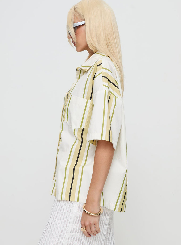 Karyn Top White / Yellow Stripe | Princess Polly AU