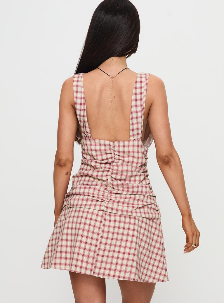 Midwest Mini Dress Red Check | Princess Polly AU