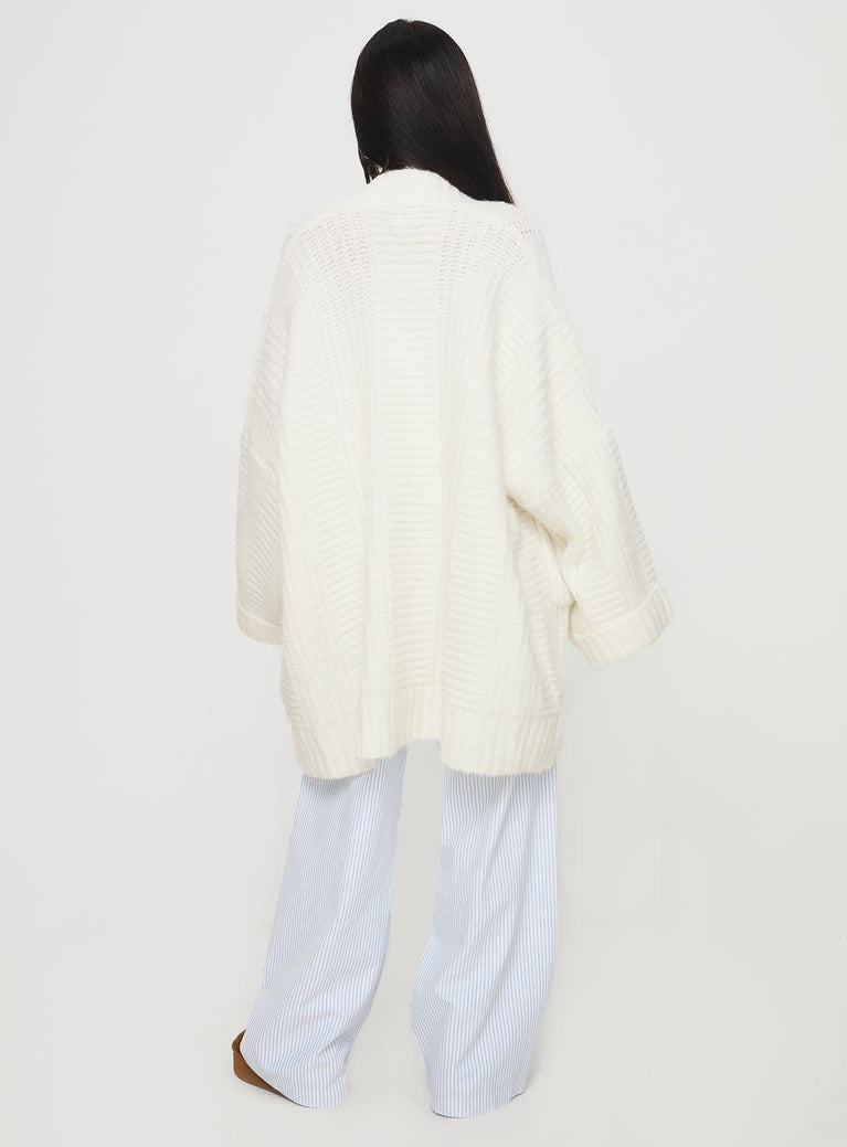 Paisleigh Cable Knit Cardigan Cream | Princess Polly AU