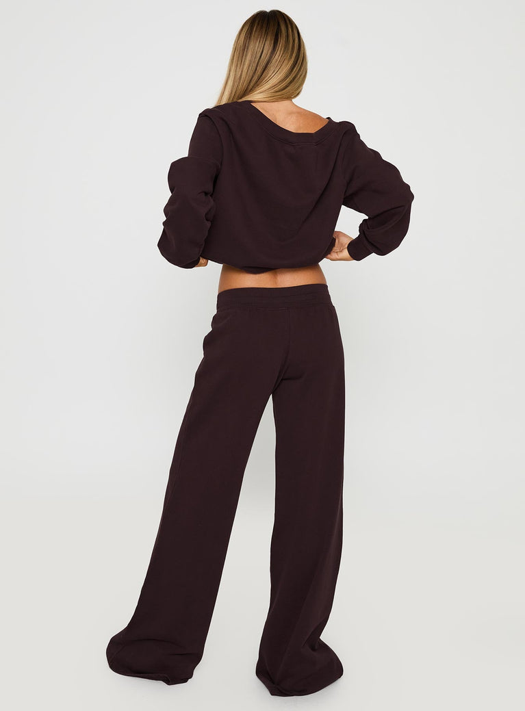 Dodie Wide Leg Pants Washed Brown | Princess Polly AU