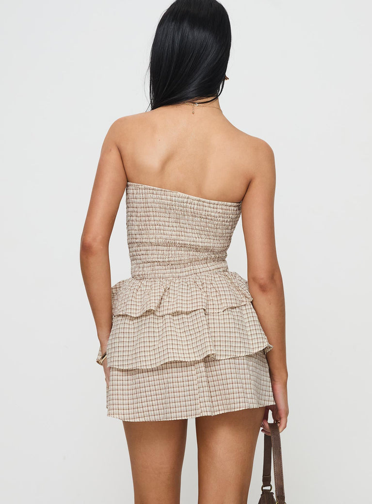 Sunkiss Frill Mini Dress Check | Princess Polly AU