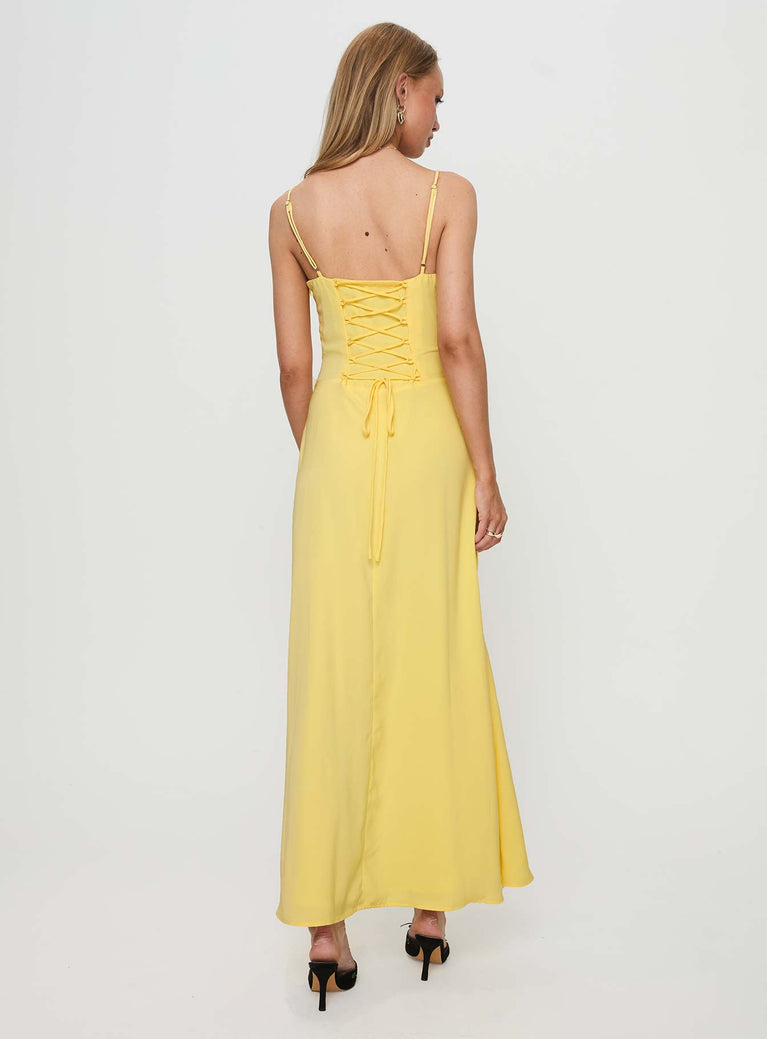 Eleanora Maxi Dress Lemon Yellow | Princess Polly AU