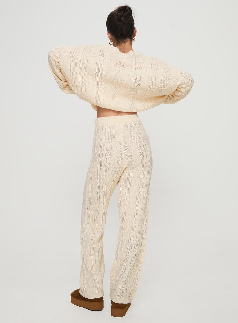 Homey Cable Knit Pants Cream | Princess Polly AU