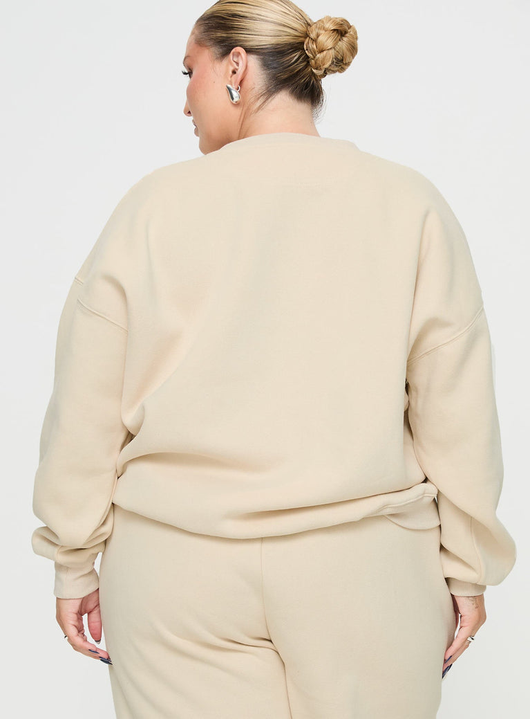 Princess Polly Crew Neck Sweatshirt Block / Cursive Text Stone Curve ...