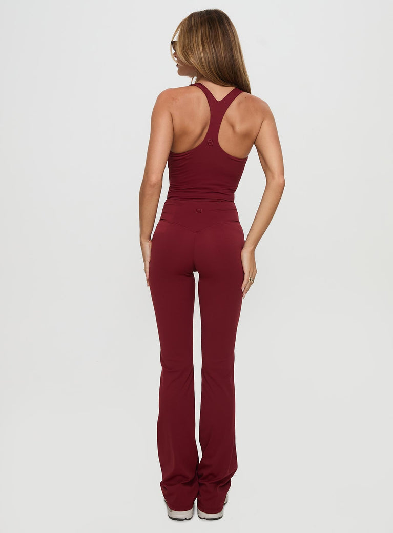 Sunday Session Active Flare Leg Pant Red | Princess Polly AU