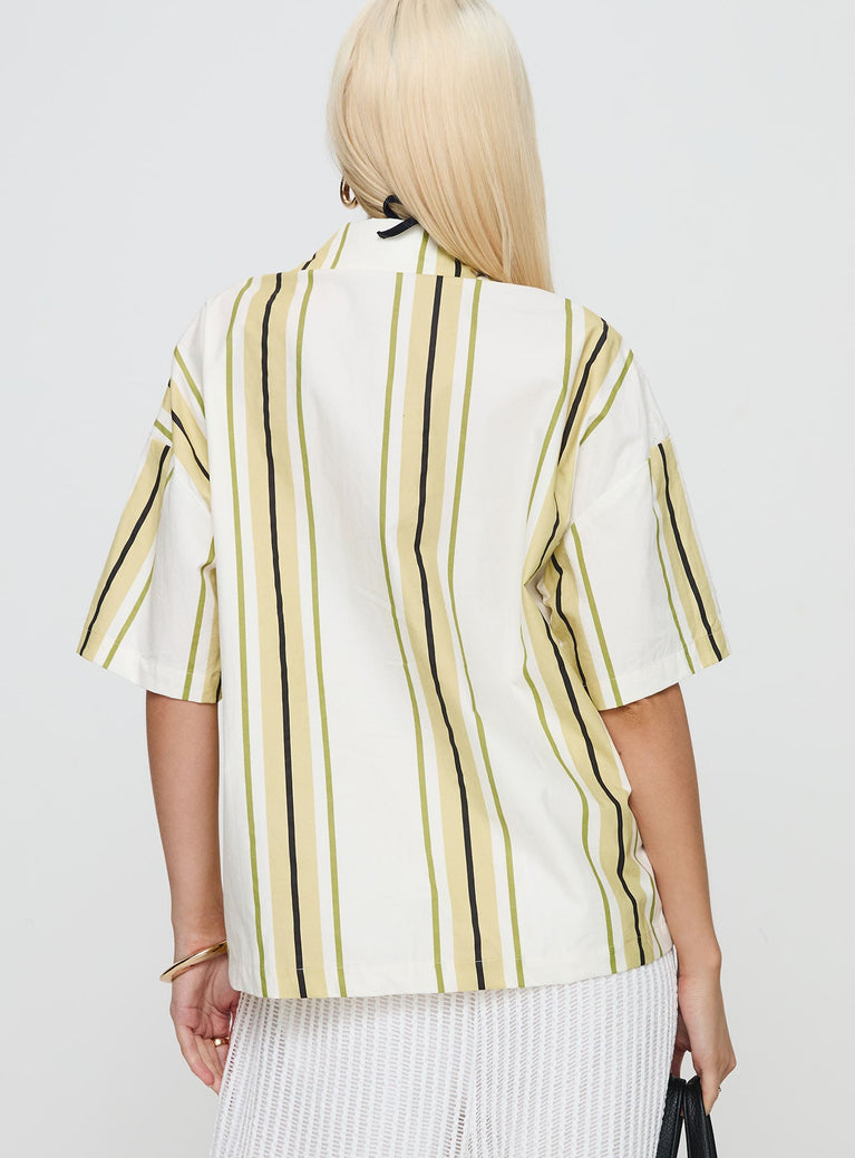 Karyn Top White / Yellow Stripe | Princess Polly AU